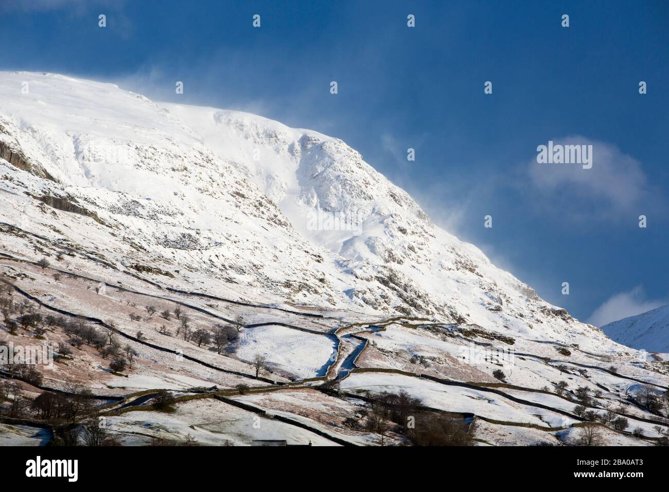 Red Screes covered in snow, Lake District, UK Stock Photo - Alamy