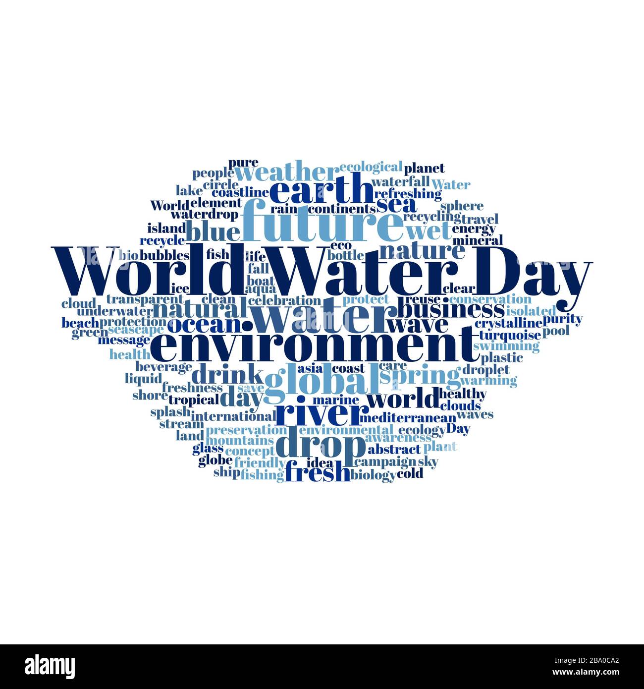 Word cloud the international water day, global celebration of drinking ...