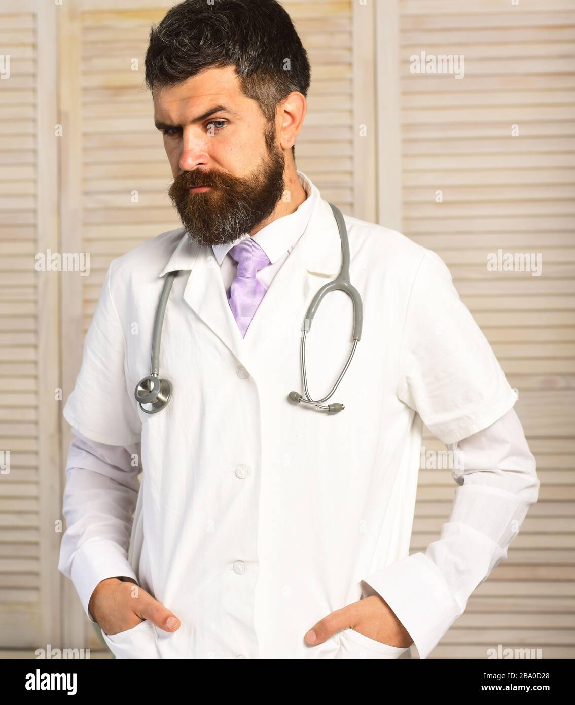Healthcare and treatment concept. Physician with thoughtful face ready ...