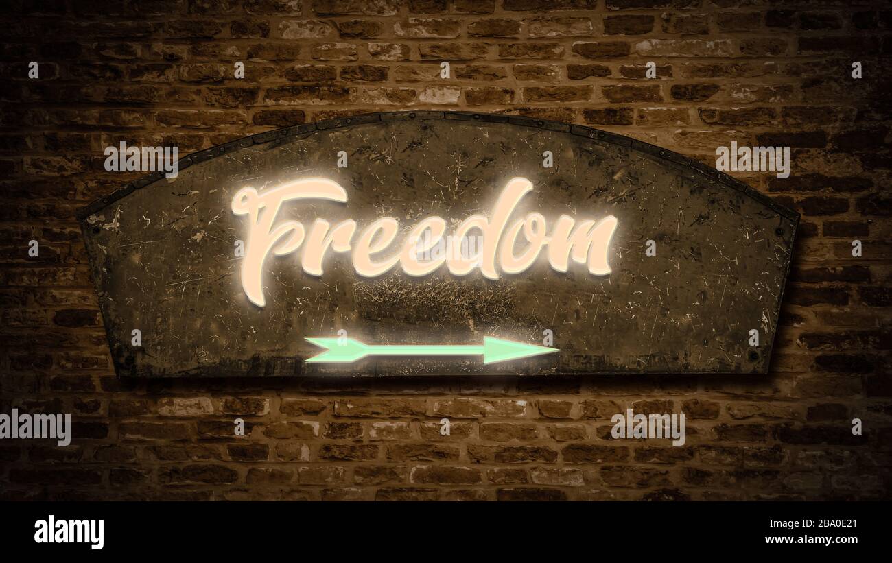 Street Sign the Direction Way to Freedom Stock Photo - Alamy