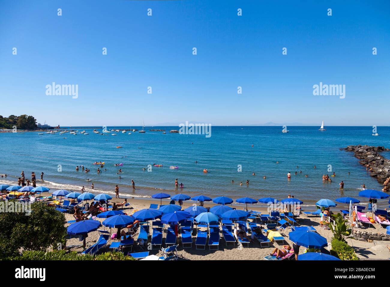 Ischia castle people beach hi-res stock photography and images - Alamy
