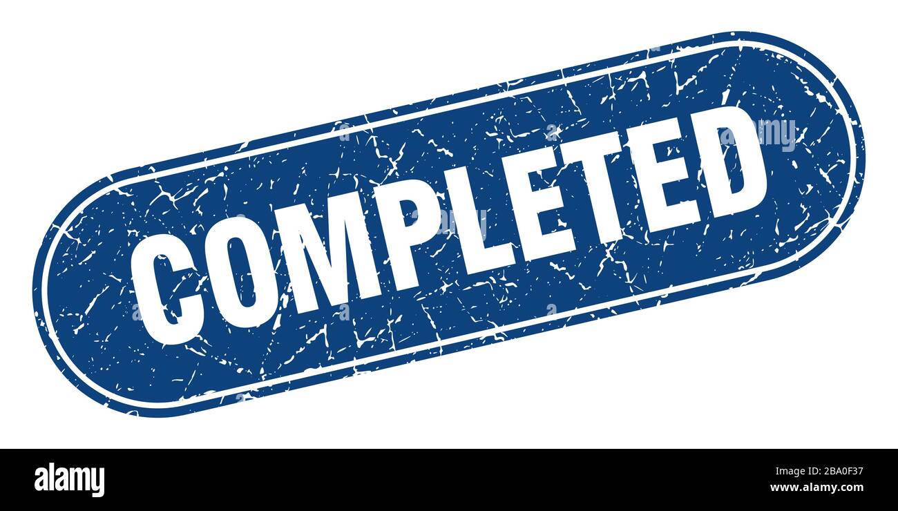 completed sign. completed grunge blue stamp. Label Stock Vector Image ...