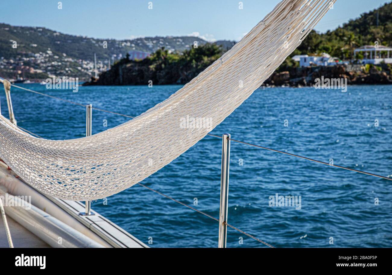 Relax in Virgin Islands on Boat Stock Photo - Alamy