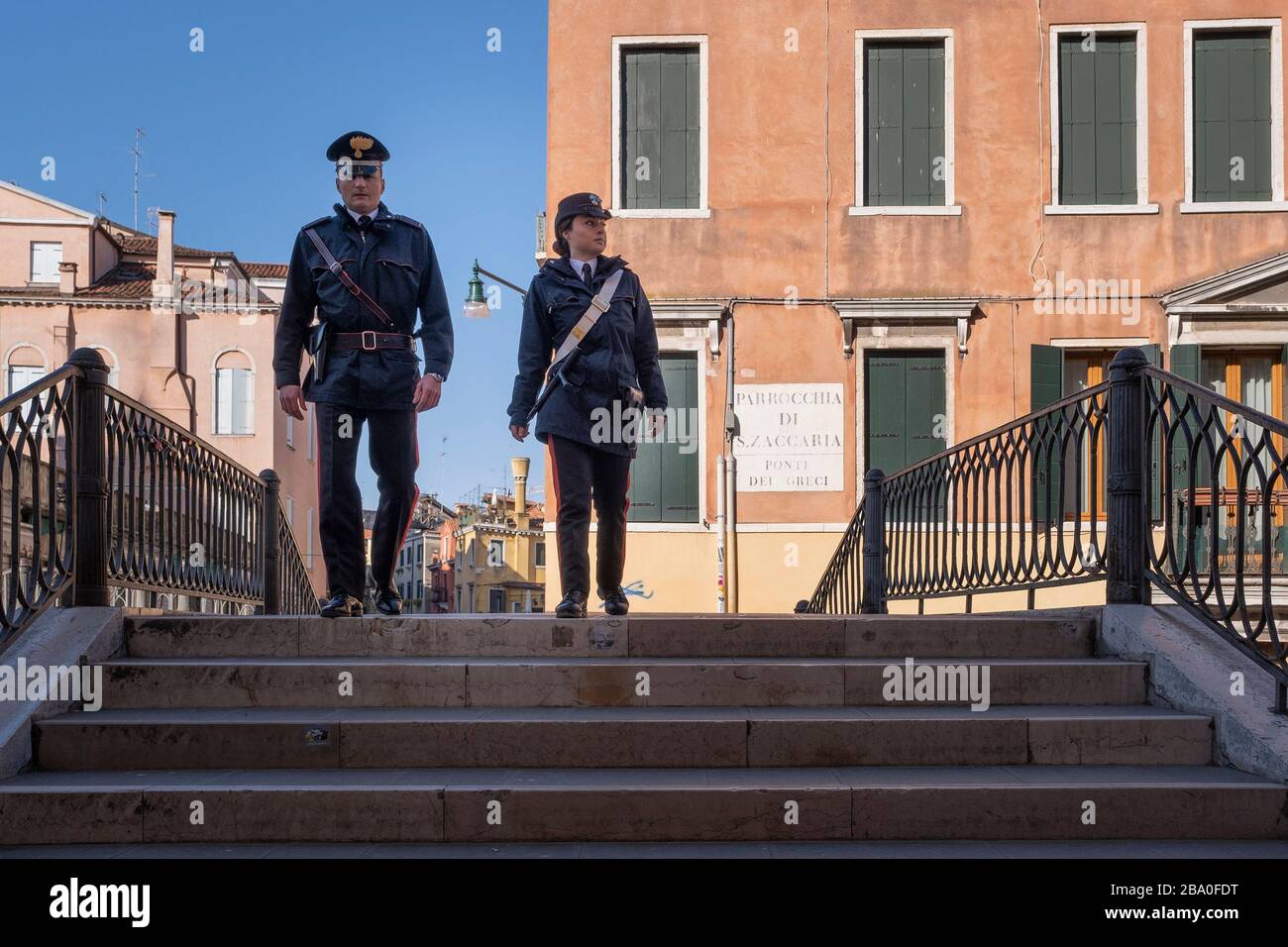 VENICE, ITALY - MARCH 25: Venice is guarded by Carabinieri Stock Photo ...