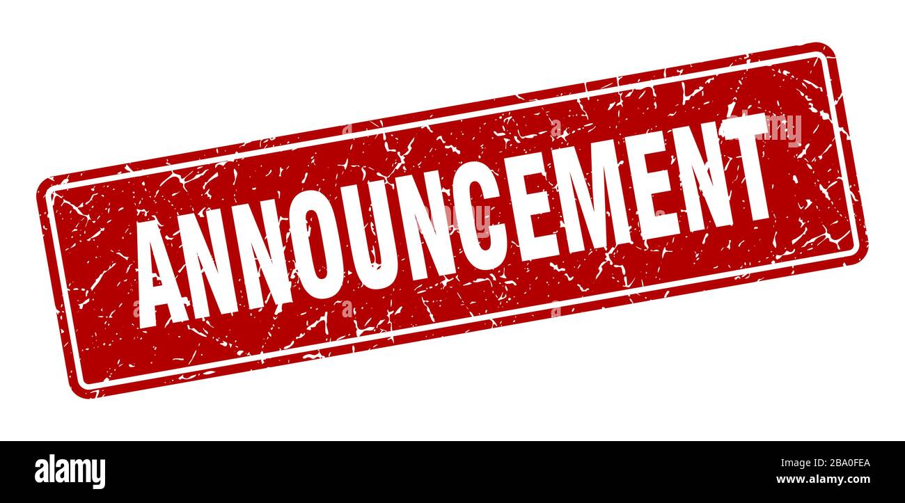 Announcement red square grungy Stock Vector Images - Alamy