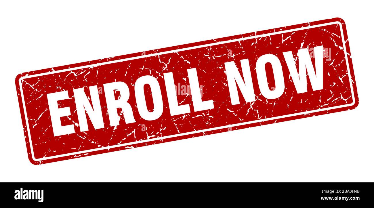 enroll now stamp. enroll now vintage red label. Sign Stock Vector Image ...