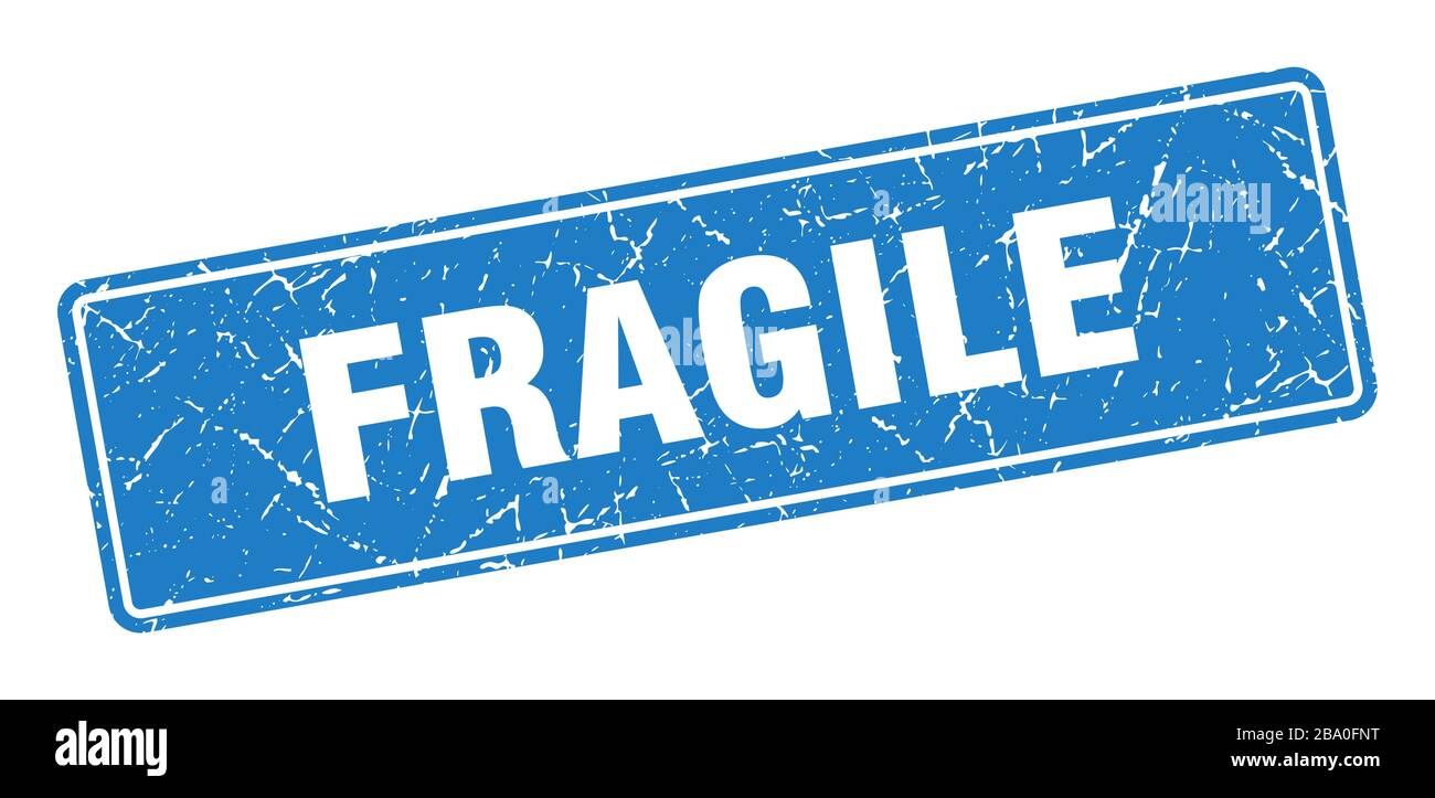 fragile stamp. fragile vintage blue label. Sign Stock Vector Image ...