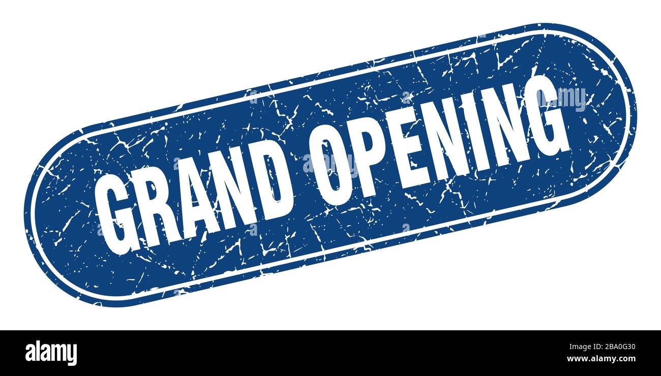 grand opening sign. grand opening grunge blue stamp. Label Stock Vector ...