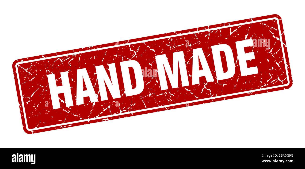 hand made stamp. hand made vintage red label. Sign Stock Vector Image ...