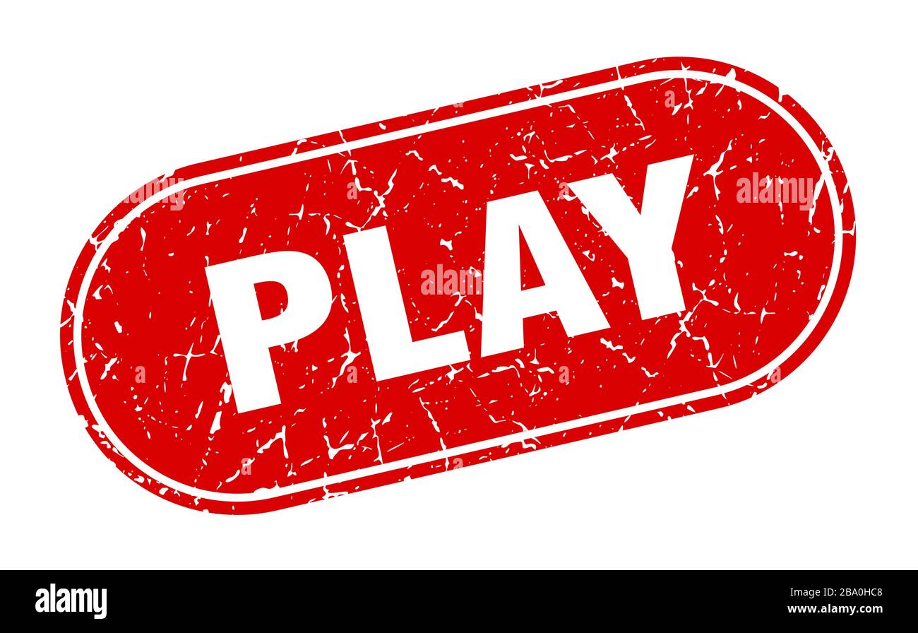 play sign. play grunge red stamp. Label Stock Vector Image & Art - Alamy