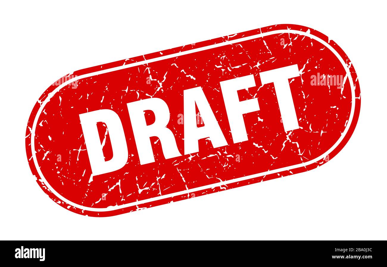 Draft red square sticker hi-res stock photography and images - Alamy