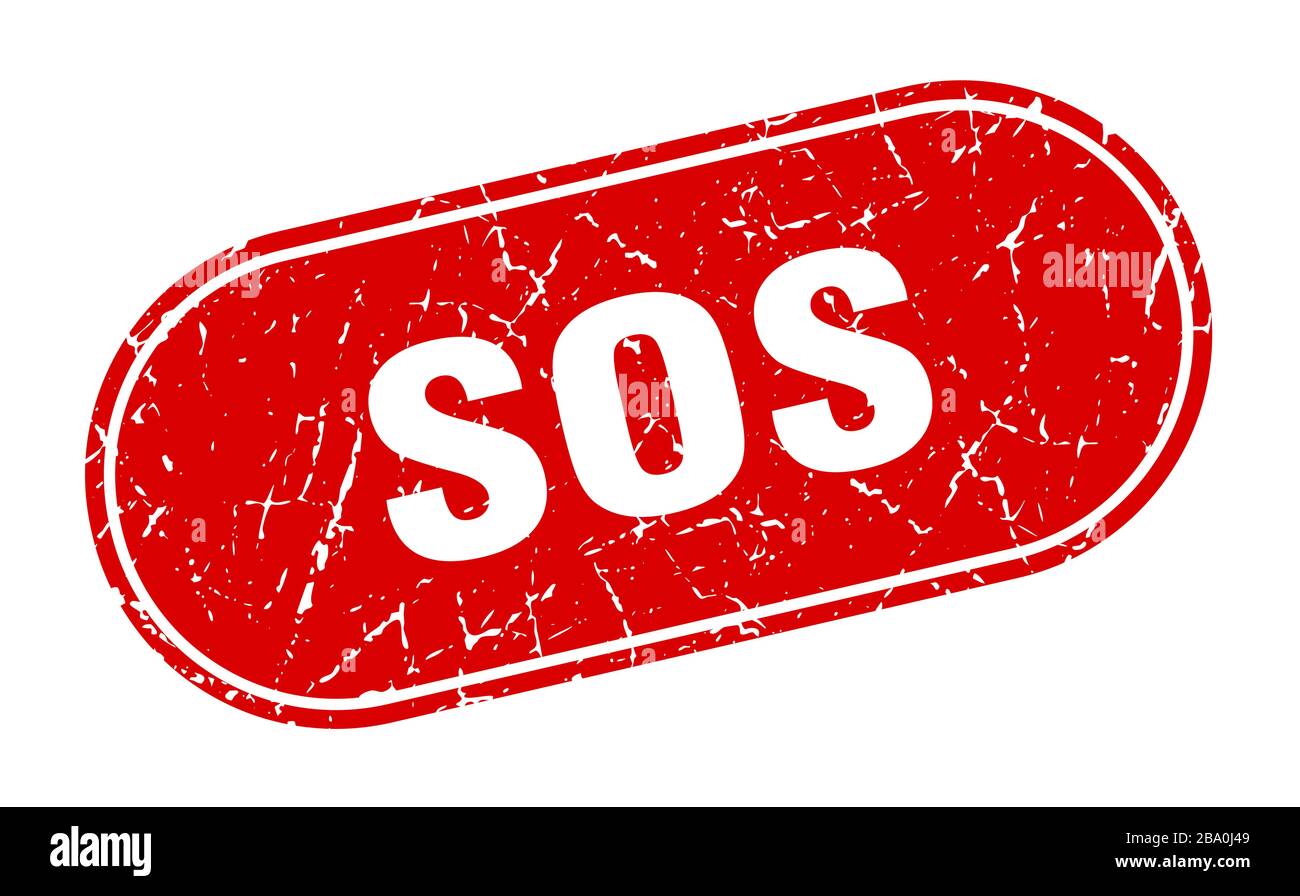 sos sign. sos grunge red stamp. Label Stock Vector Image & Art - Alamy
