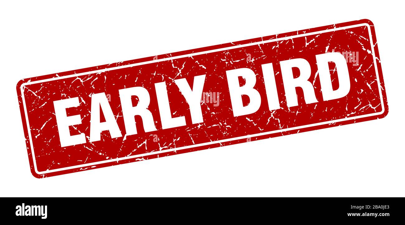 early bird stamp. early bird vintage red label. Sign Stock Vector Image ...