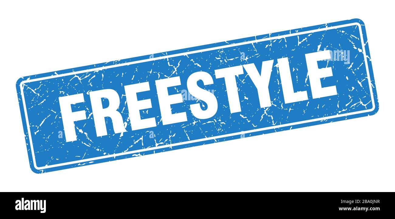 freestyle stamp. freestyle vintage blue label. Sign Stock Vector Image ...