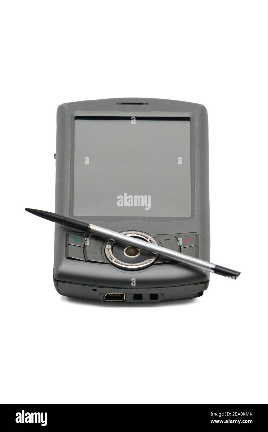 Old style PDA smartphone on isolated white background Stock Photo - Alamy