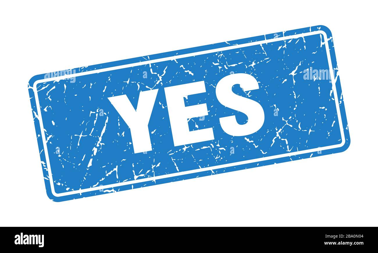yes stamp. yes vintage blue label. Sign Stock Vector Image & Art - Alamy