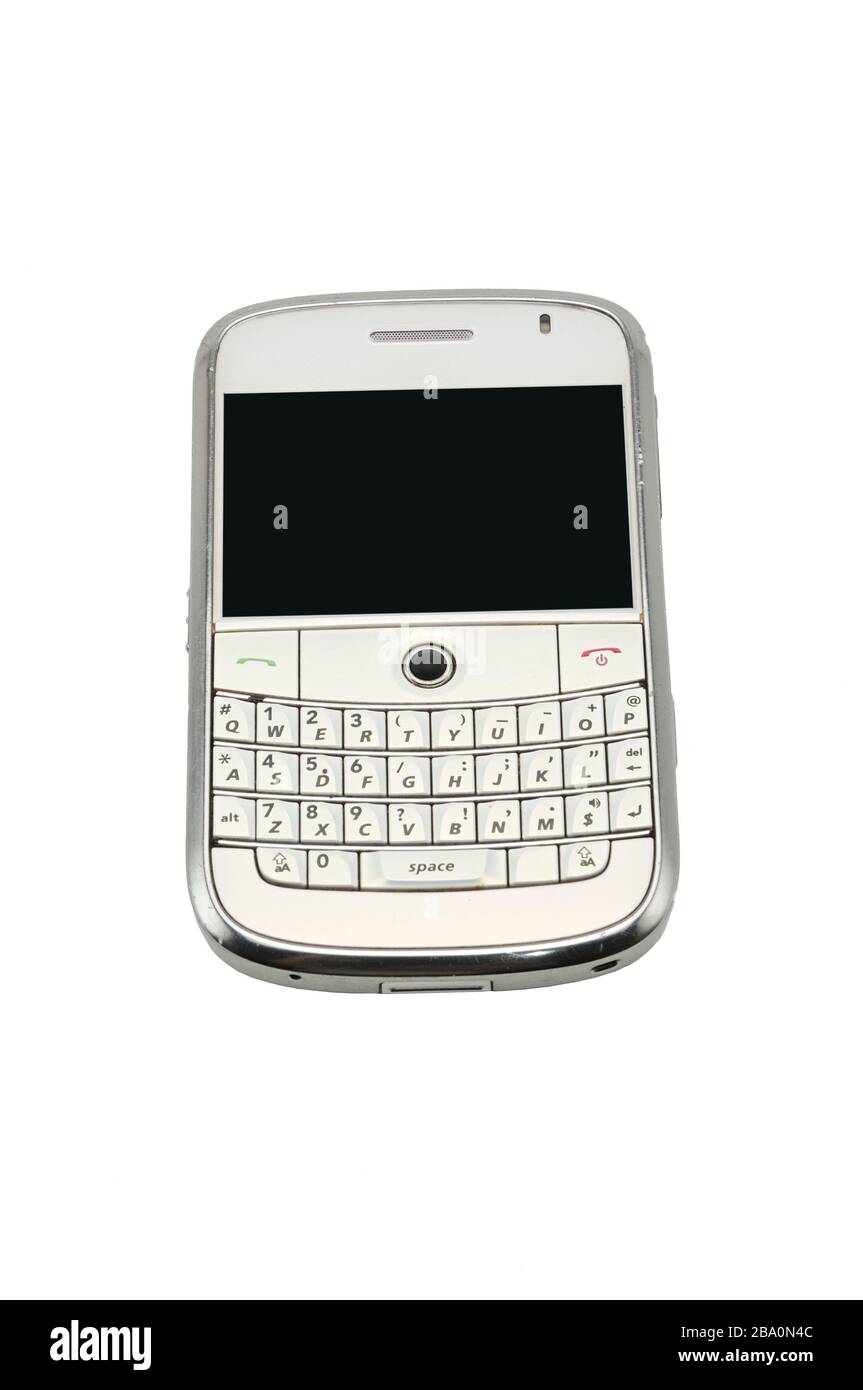 Old style smartphone phone on isolated white background Stock Photo - Alamy