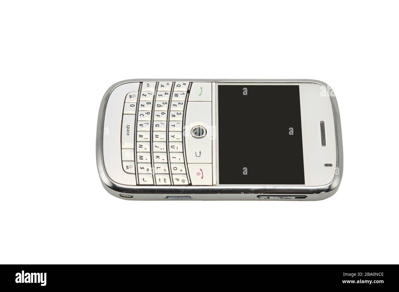 Old style smartphone phone on isolated white background Stock Photo - Alamy