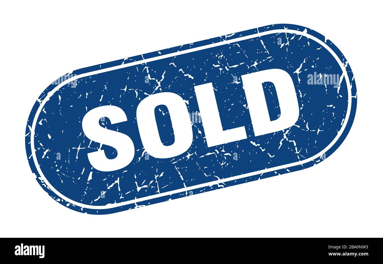 sold sign. sold grunge blue stamp. Label Stock Vector Image & Art - Alamy