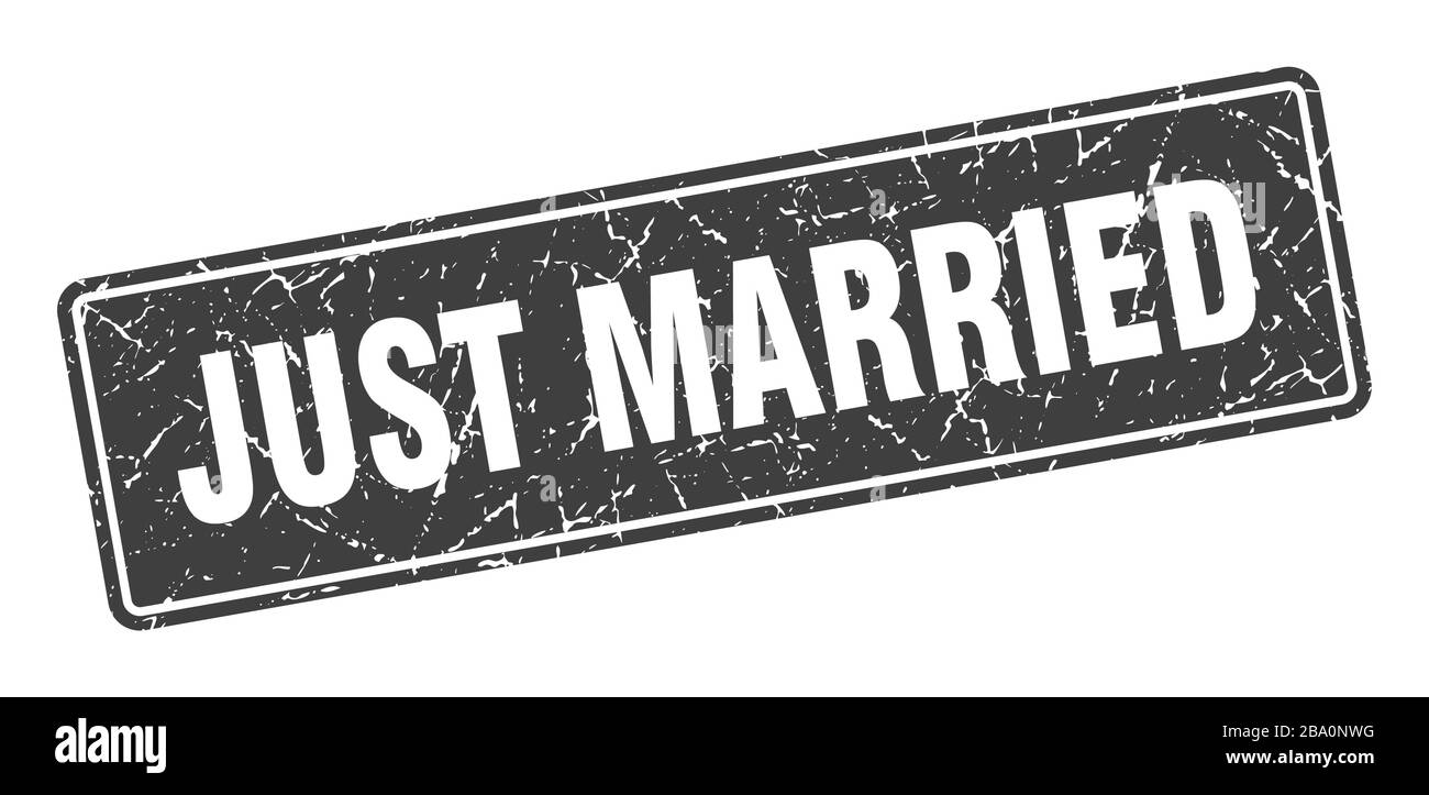just married stamp. just married vintage gray label. Sign Stock Vector ...