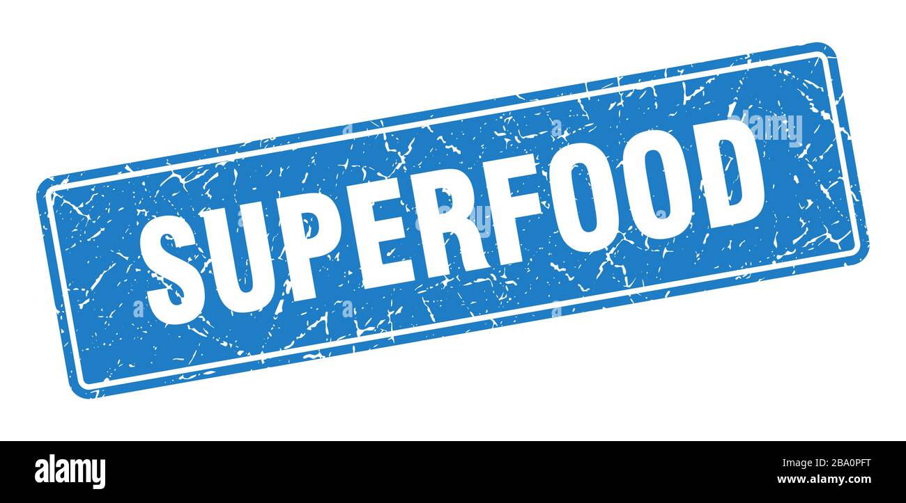 superfood stamp. superfood vintage blue label. Sign Stock Vector Image ...