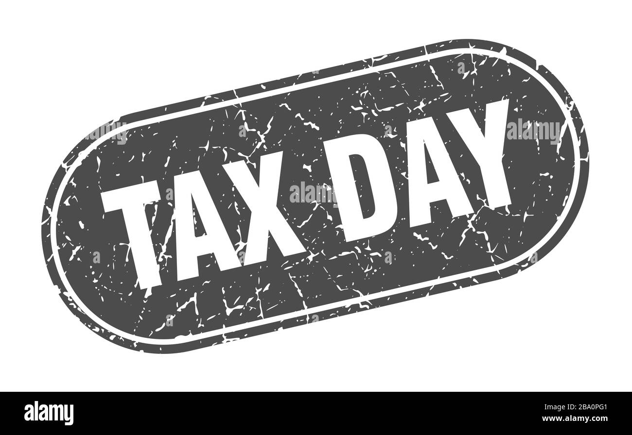 tax day sign. tax day grunge black stamp. Label Stock Vector Image ...