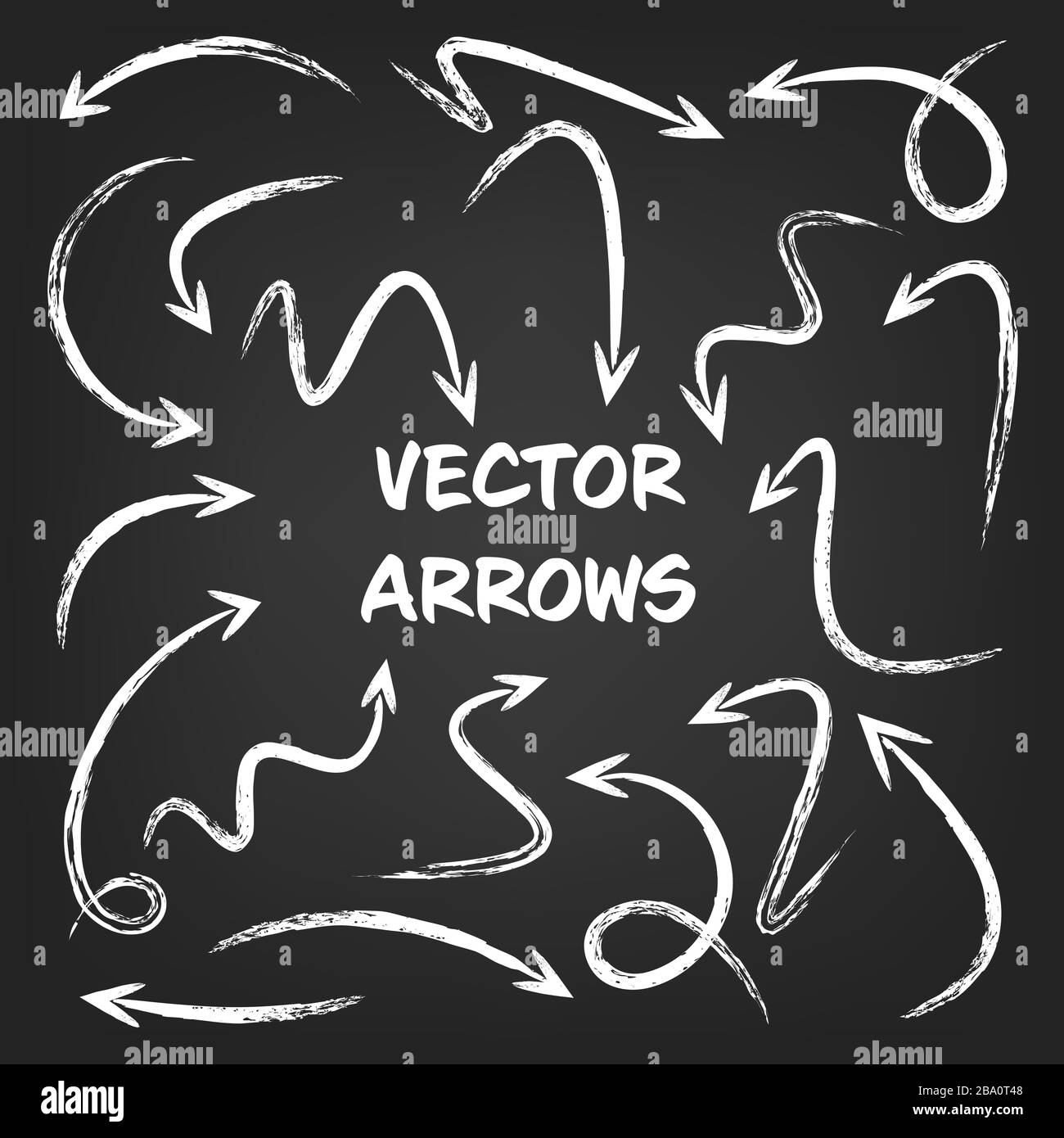 White grunge hand drawn arrows set on gray background. Arrow, cursor ...