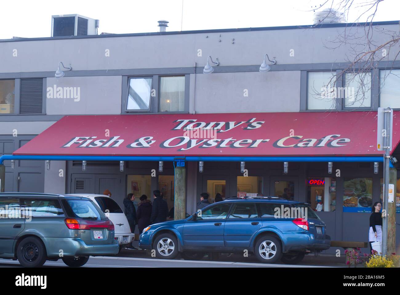 Vancouver, Canada - February 29, 2020: View of restaurant "Tony's Fish ...