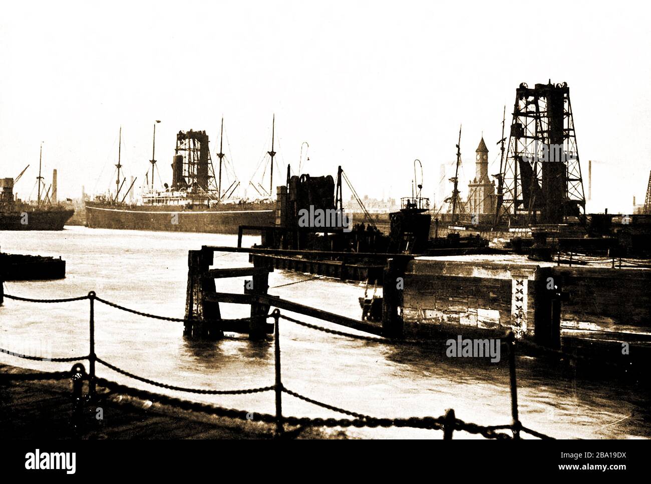 An early photograph of Middlesbrough Docks UK Stock Photo - Alamy