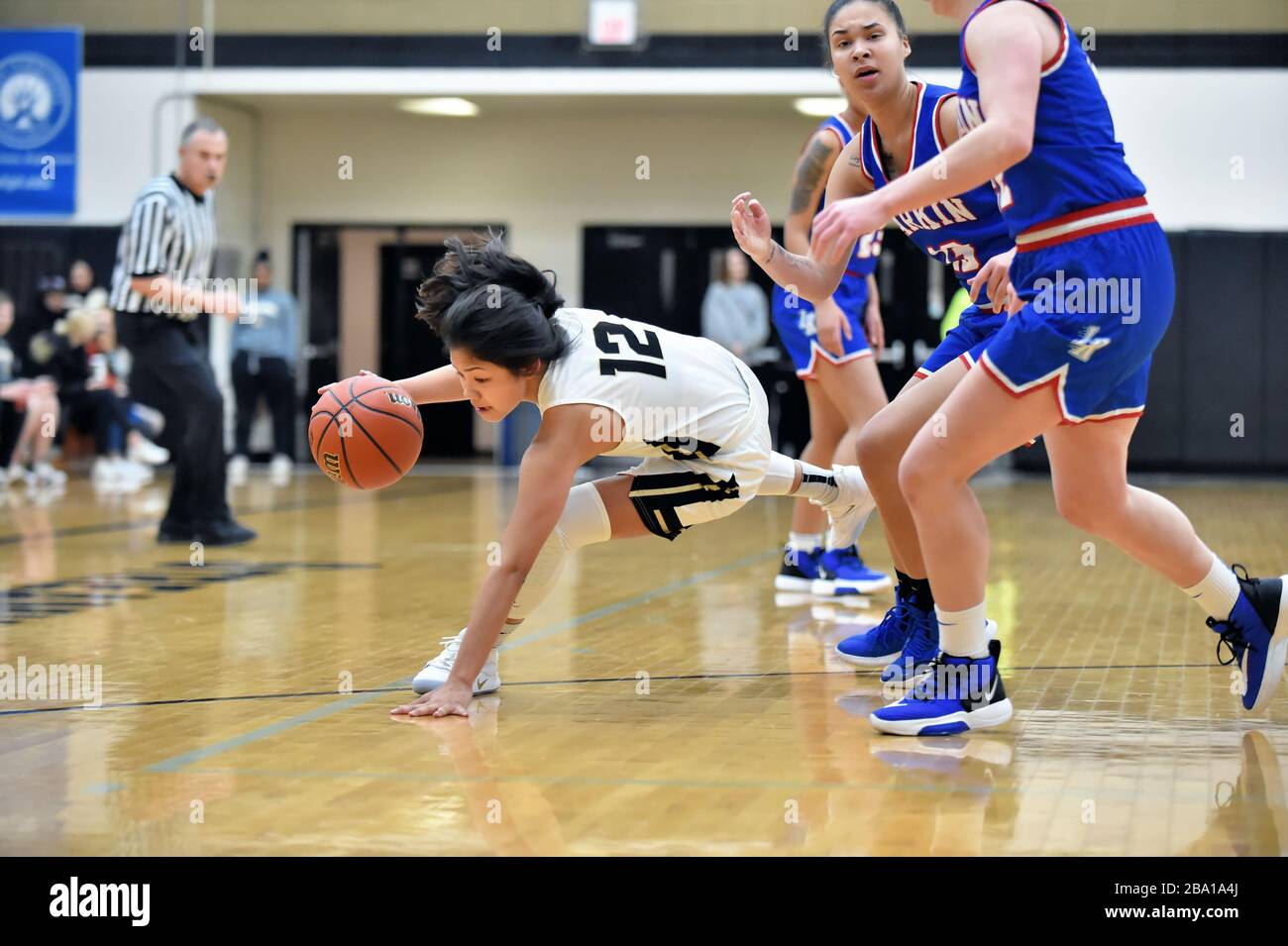 Basketball player dribbling in gym hi-res stock photography and images ...