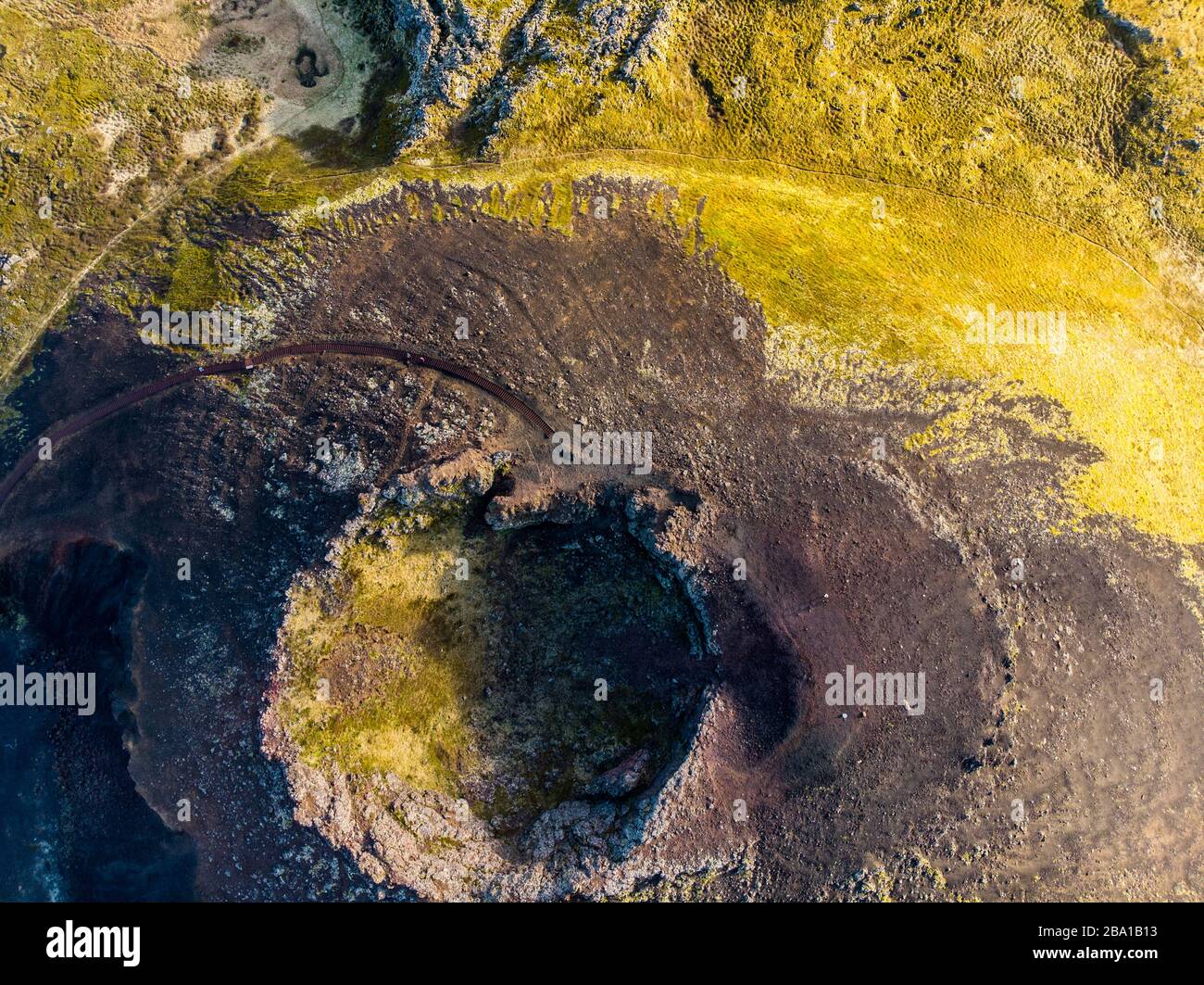 Icelandic crater from above Stock Photo - Alamy