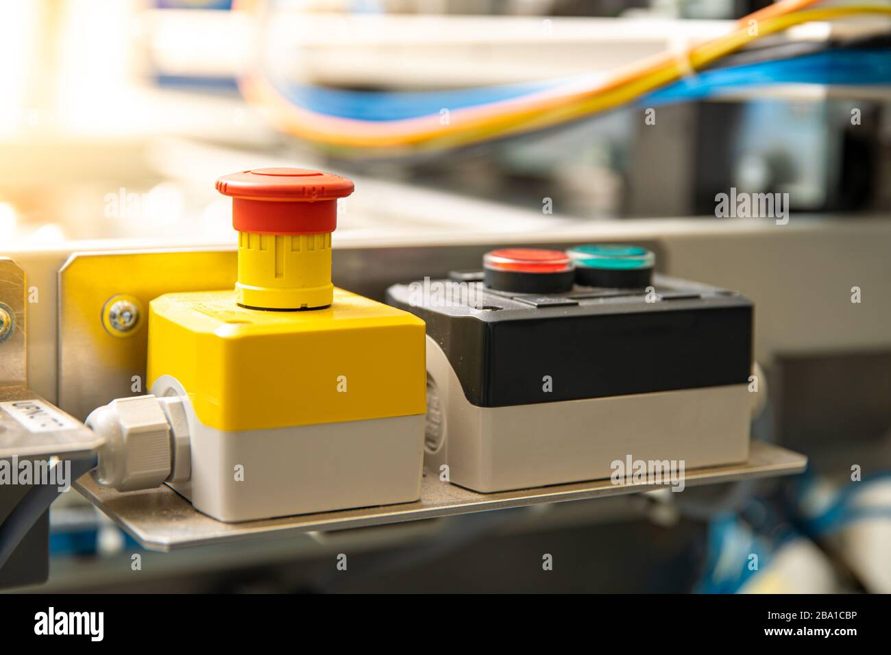 Machine emergency stop button hi-res stock photography and images - Alamy