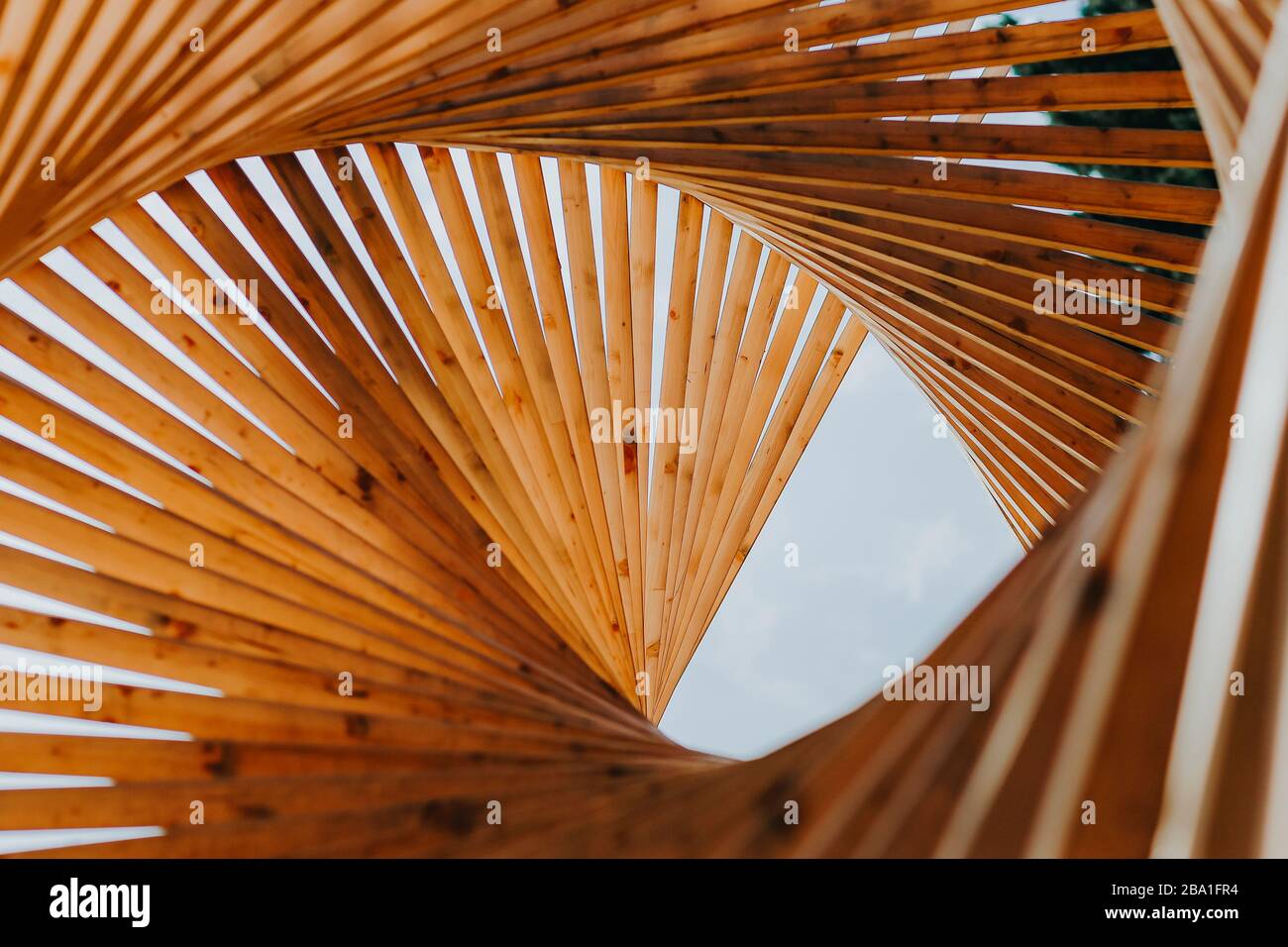 Vortex made of wooden slats Stock Photo - Alamy