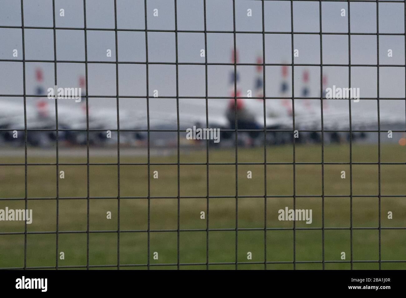 Glasgow, UK. 25th Mar, 2020. Pictured: British Airways Airbus Aircraft ...