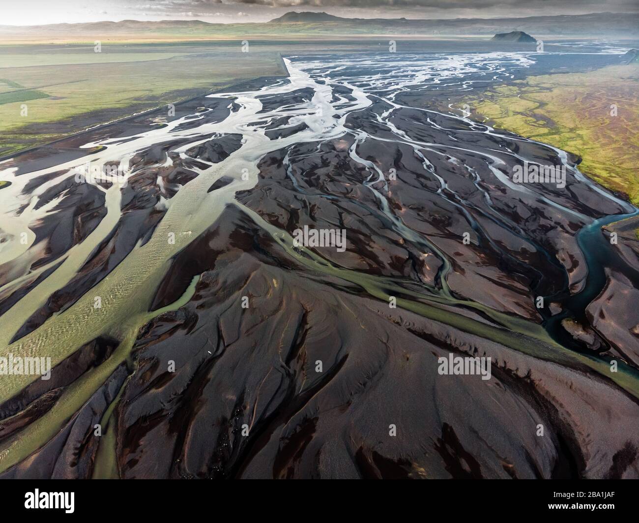 Aerial view glacial river hi-res stock photography and images - Alamy