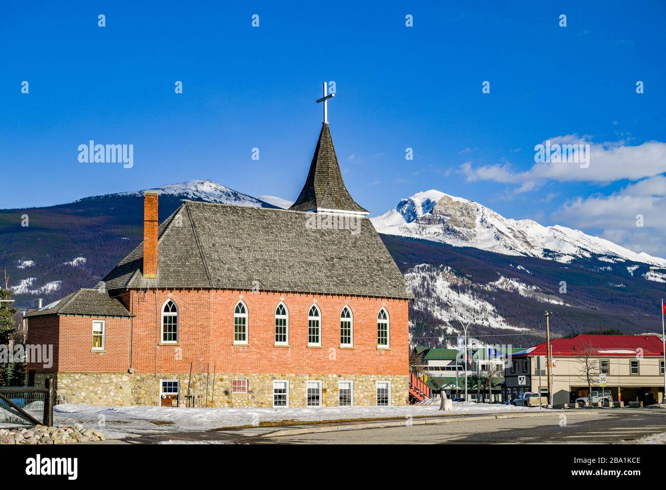 Jasper Lutheran Church, Jasper National Park, Alberta, Canada Stock ...