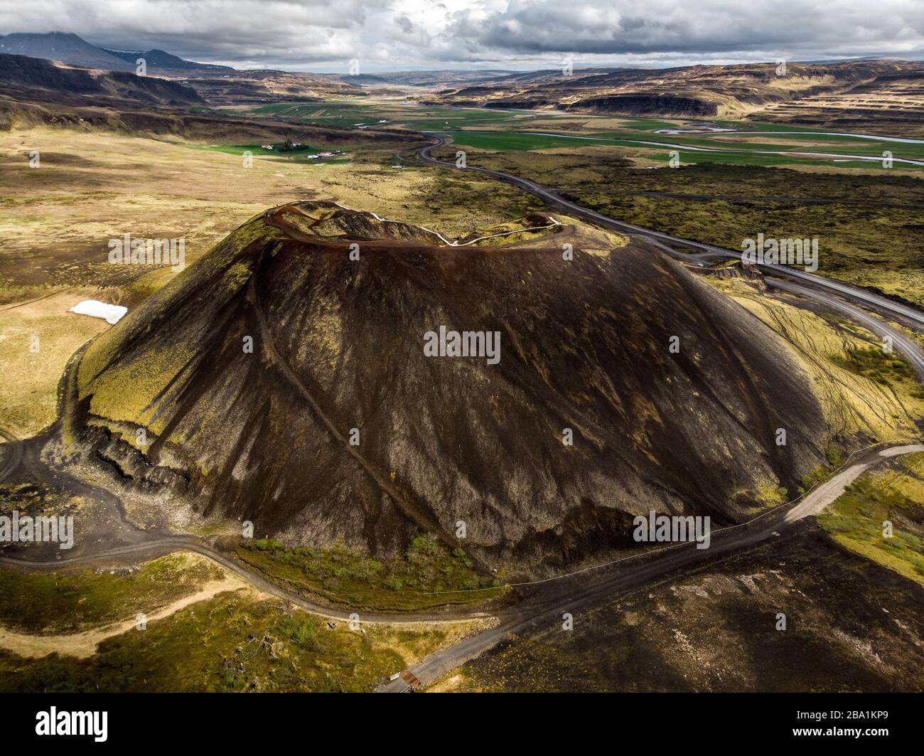 Icelandic crater from above Stock Photo - Alamy