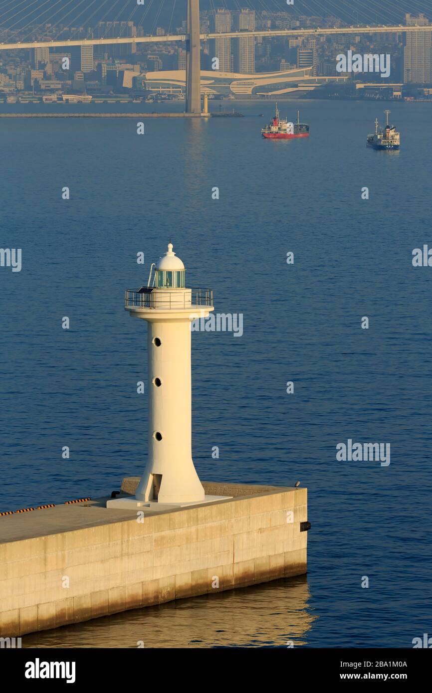 Breakwater Lighthouse, Busan, South Korea, Asia Stock Photo - Alamy