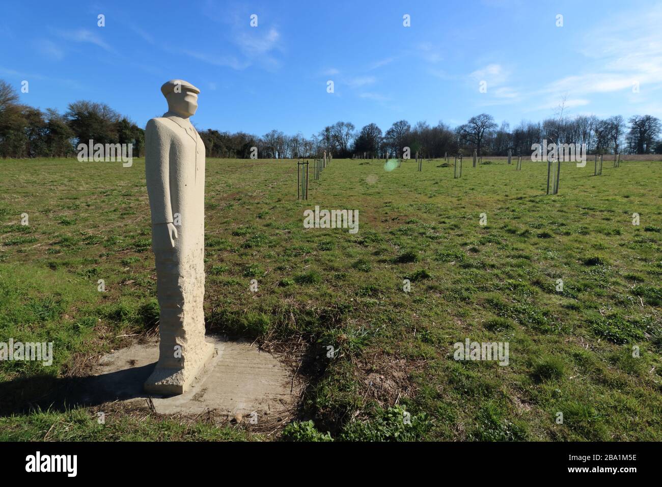 Carved Stone Soldier Sculptures at Langley Vale First World War ...