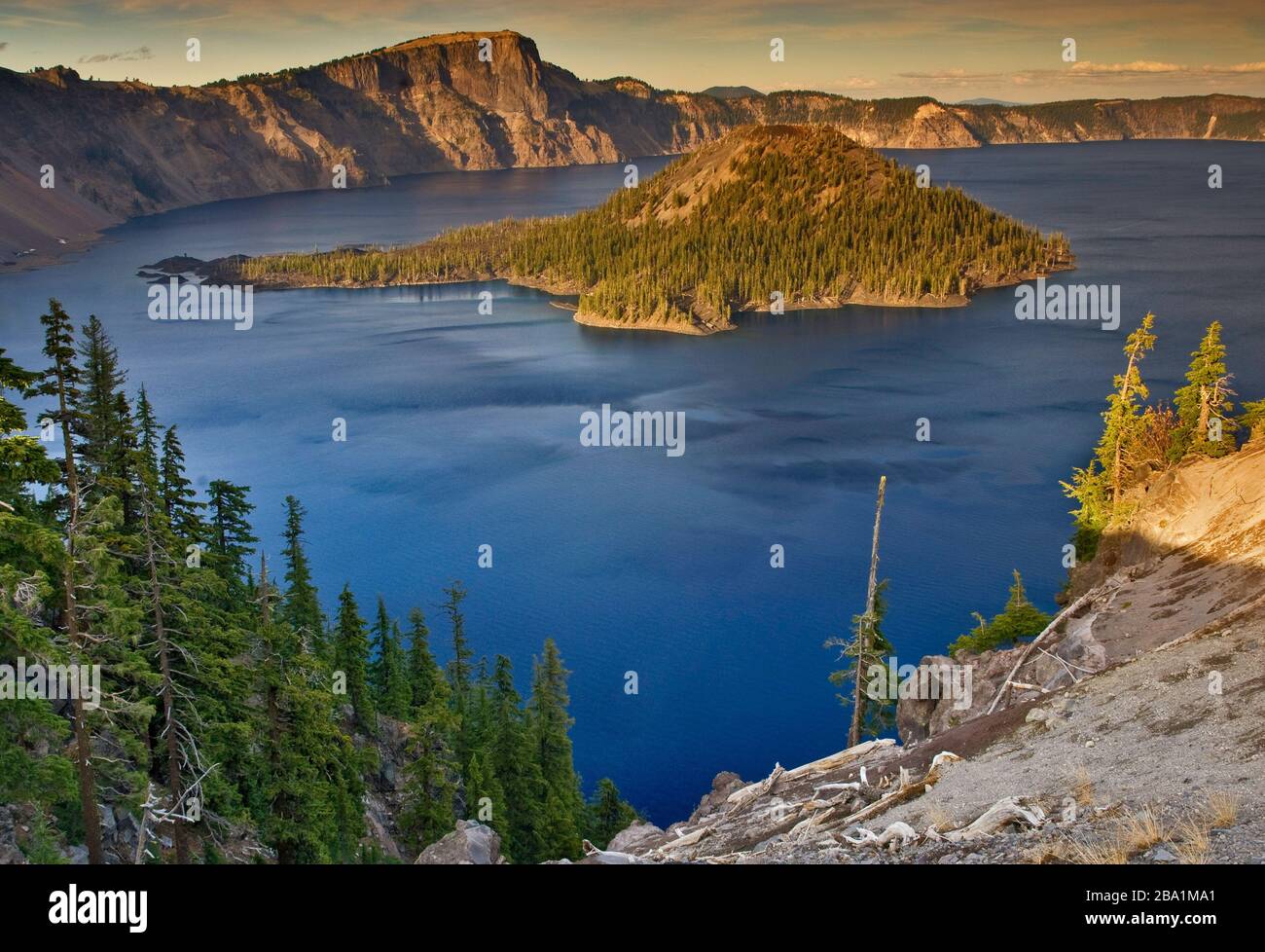 Wizard Island at Crater Lake from Discovery Point on West Rim Drive at ...