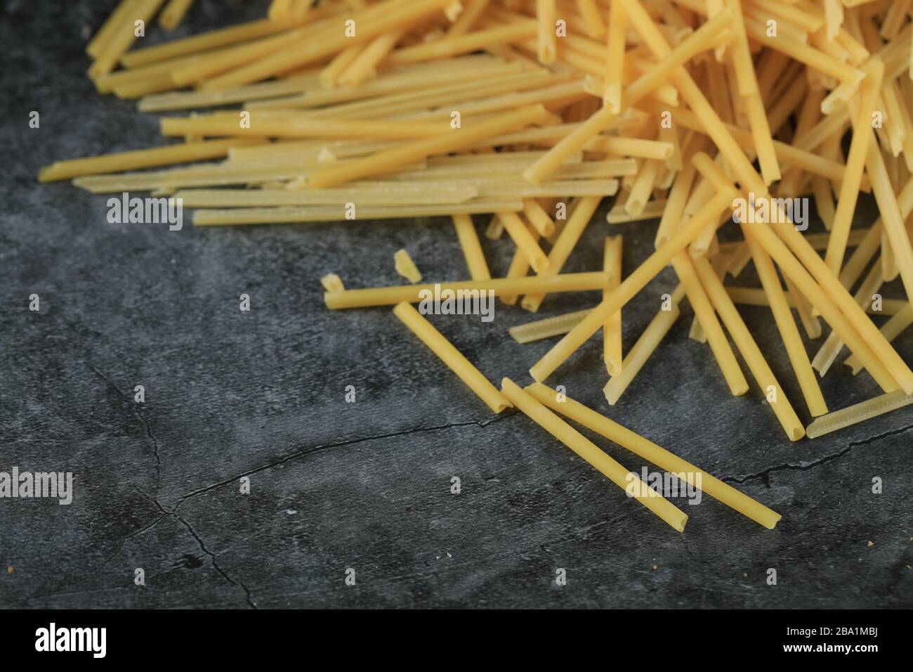 Homemade fresh spaghetti on the top corner Stock Photo - Alamy