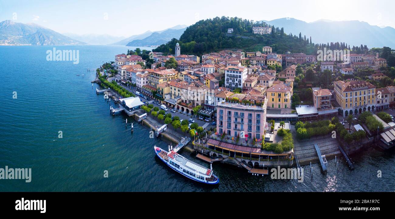 Bellagio - Lake Como (IT) - Aerial view of the lakefront Stock Photo - Alamy