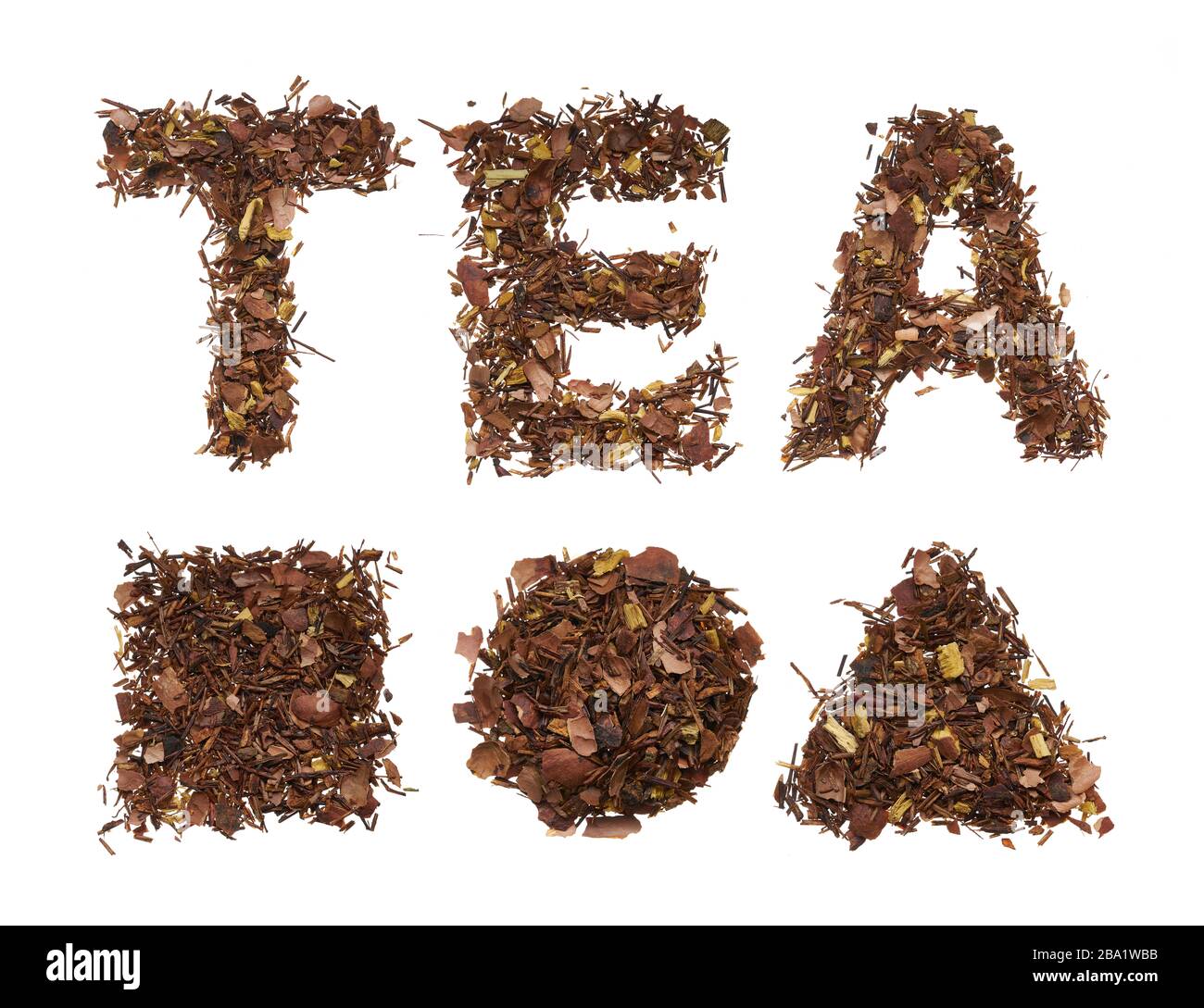 The stencil is made of tea of different varieties. Square, circle and ...
