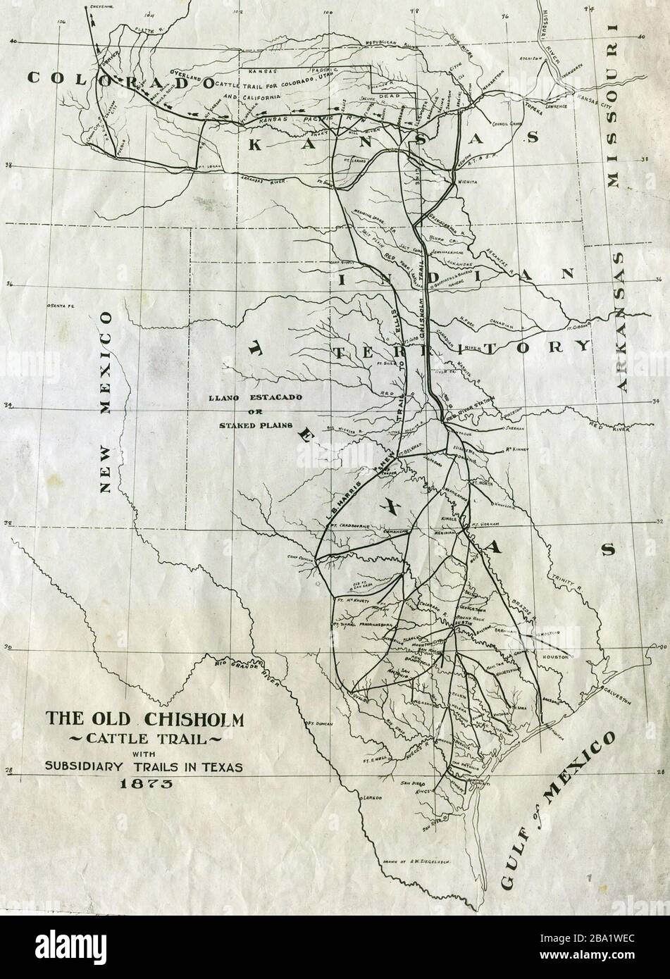 Chisholm trail map hi-res stock photography and images - Alamy