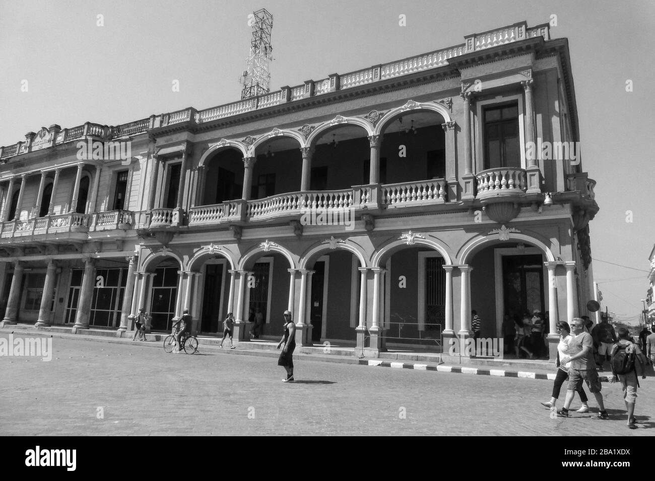 buildings with arches in the Streets and centre of Santa Clara Cuba ...