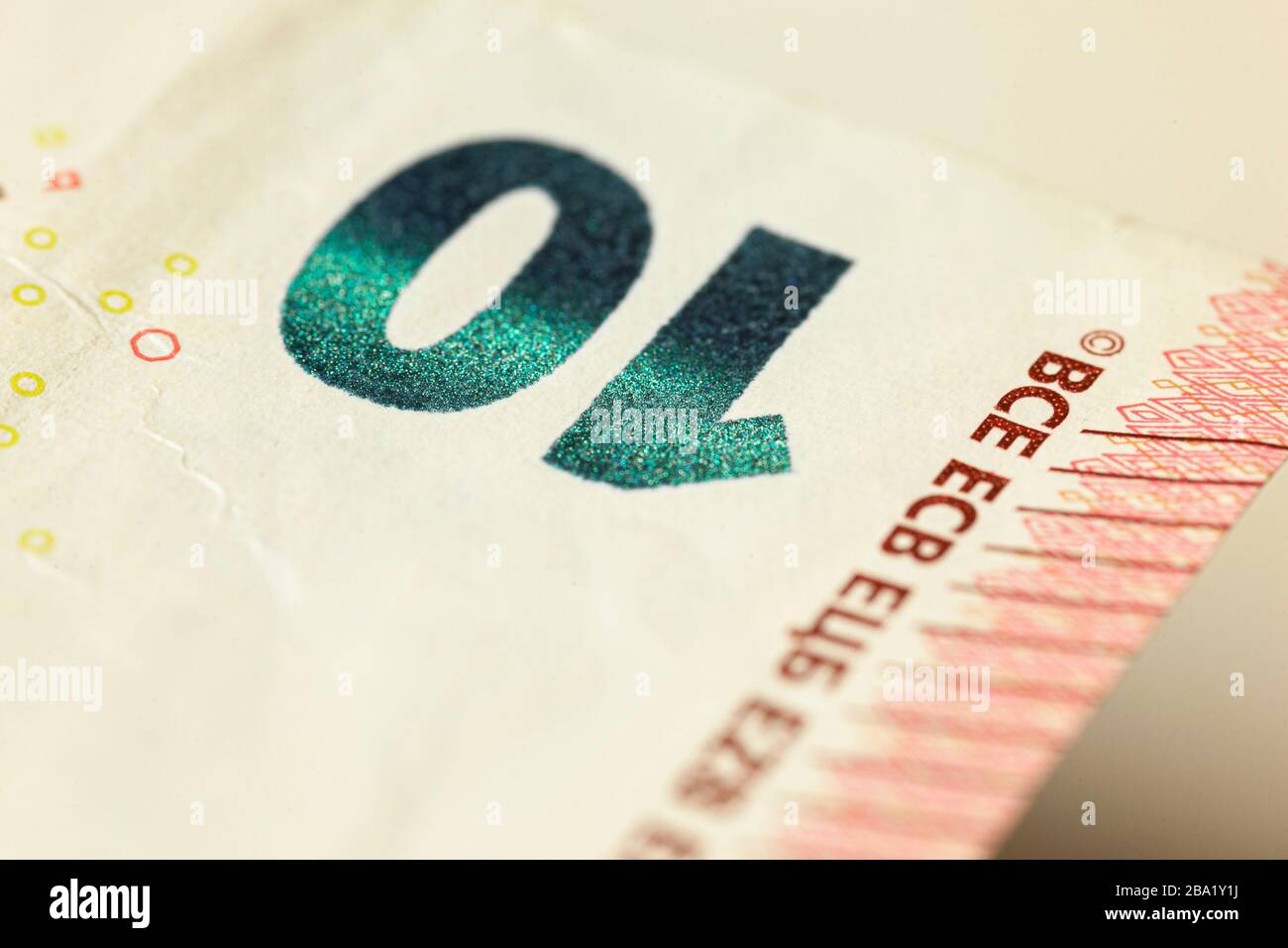 Euro bills print with BCE sign Stock Photo - Alamy