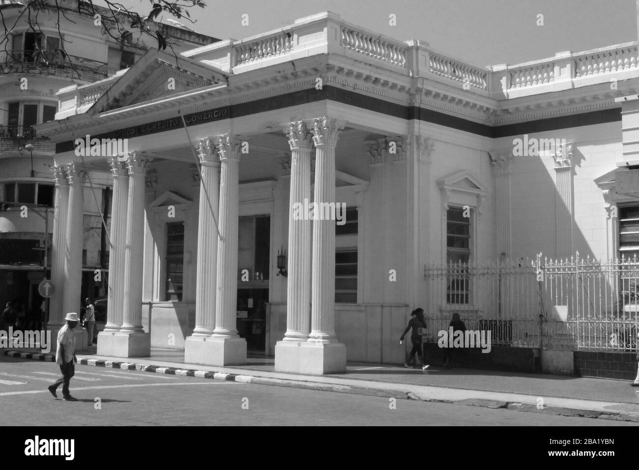 arches in front of Banco De Credito Bank in Santa Clara Cuba ...