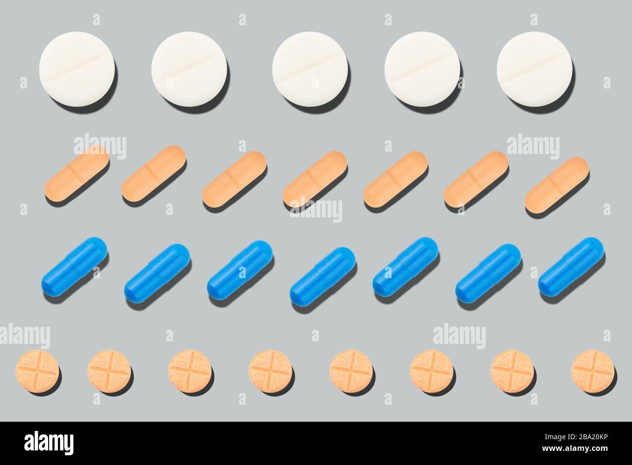 Lots of different multicolored medicinal medicine drugs, pills, tablets ...