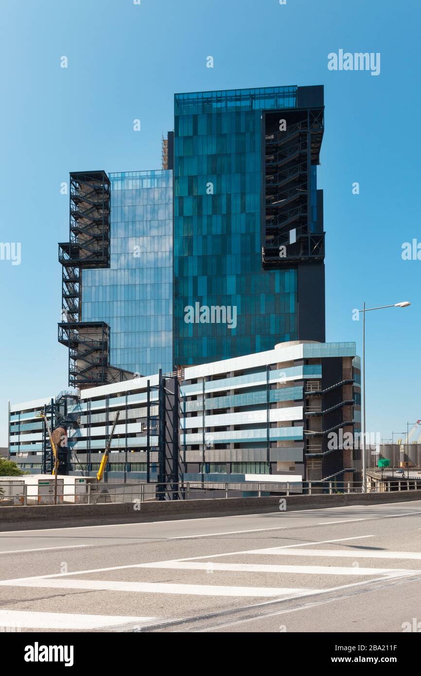 glass skyscrapers at day, external Stock Photo - Alamy