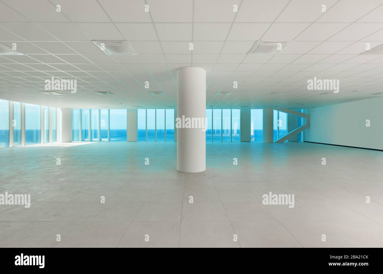 Building, wide open space, skyscraper, windows overlooking the city ...